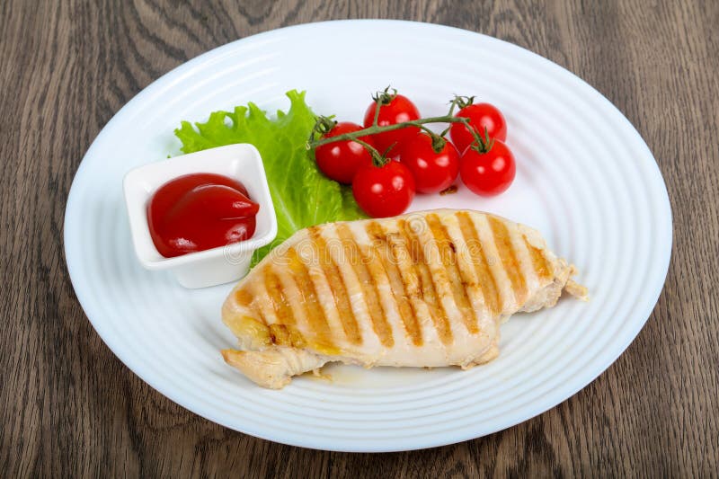 Pecho De Pollo Asado a La Parilla Foto de archivo - Imagen de preparado ...