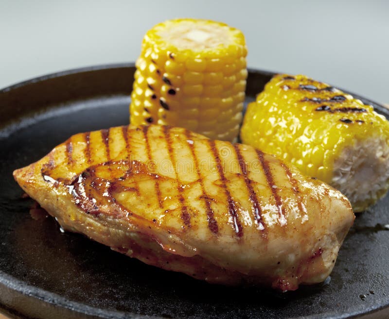Pecho De Pollo Asado a La Parilla Imagen de archivo - Imagen de pecho ...