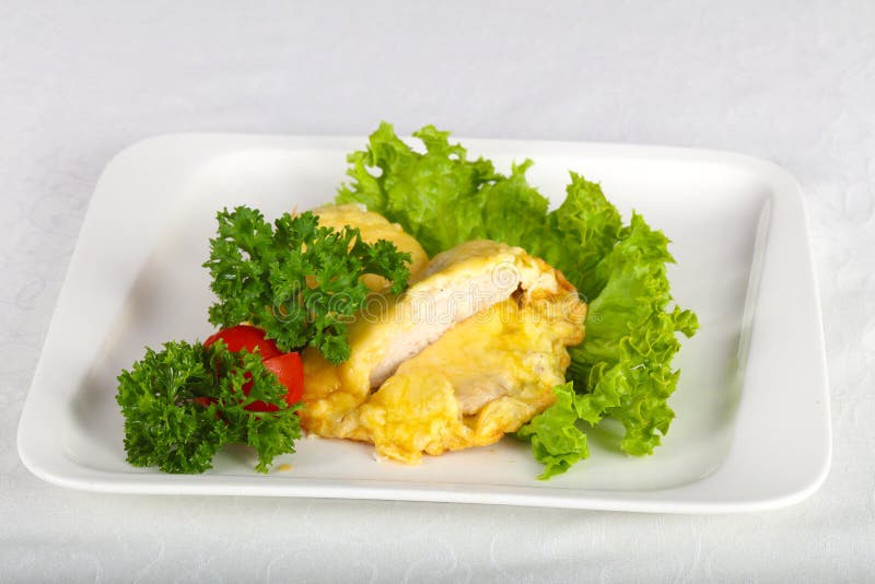 Pecho De Pollo Cocido Al Horno Imagen de archivo - Imagen de empanado ...