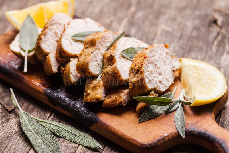 Pecho De Pollo Cocido Al Horno Imagen de archivo - Imagen de asador ...
