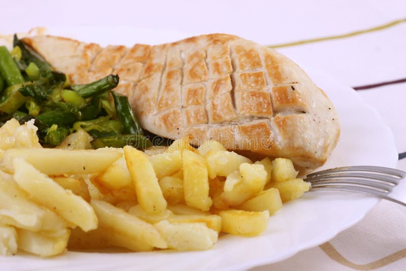 Pecho de pollo frito imagen de archivo. Imagen de comestible - 8029323