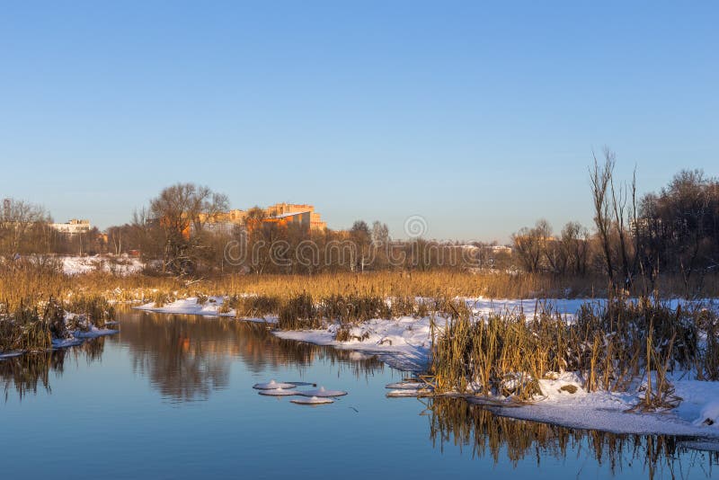 The Pechora River stock image. Image of region, winter - 89003693
