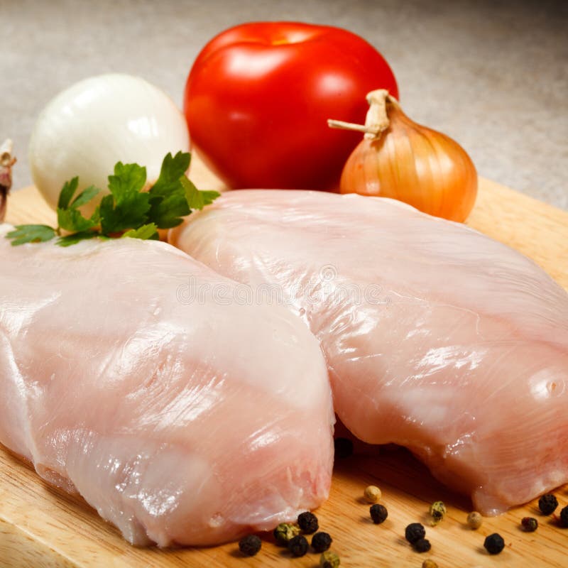 Pechos De Pollo Sin Procesar Frescos Foto de archivo - Imagen de animal ...