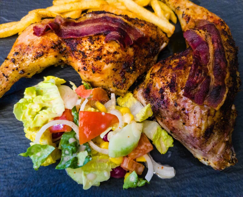 Pechuga de pollo adobada imagen de archivo. Imagen de frito - 225725749