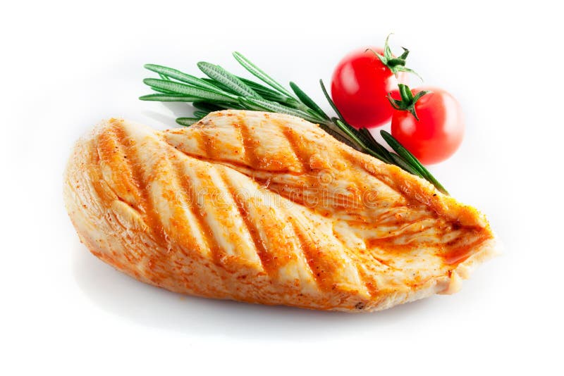 Pechuga De Pollo Asada a La Parrilla Con La Trayectoria De Recortes ...