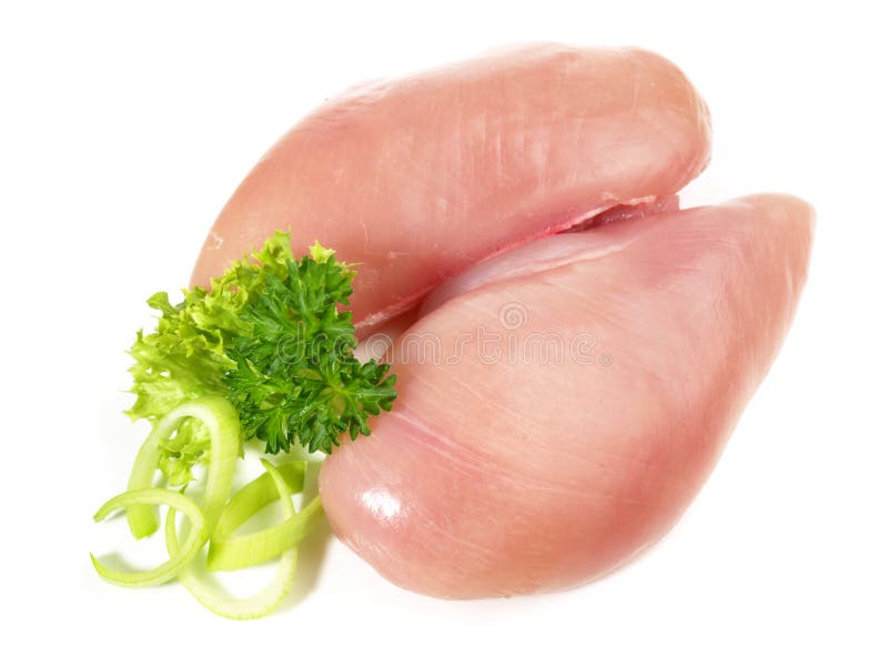 Pechuga De Pollo Cruda Aislada De Fondo Blanco Imagen de archivo - Imagen de aislado ...