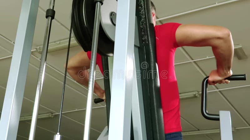 Weight Machine Triceps Workout Stock Footage - Video of gymnasium ...