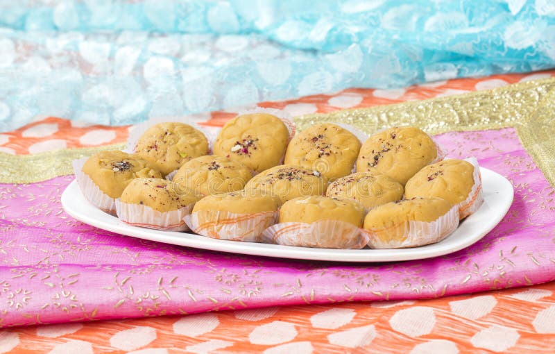 Peda Sweet food stock image. Image of circles, dessert - 153328839