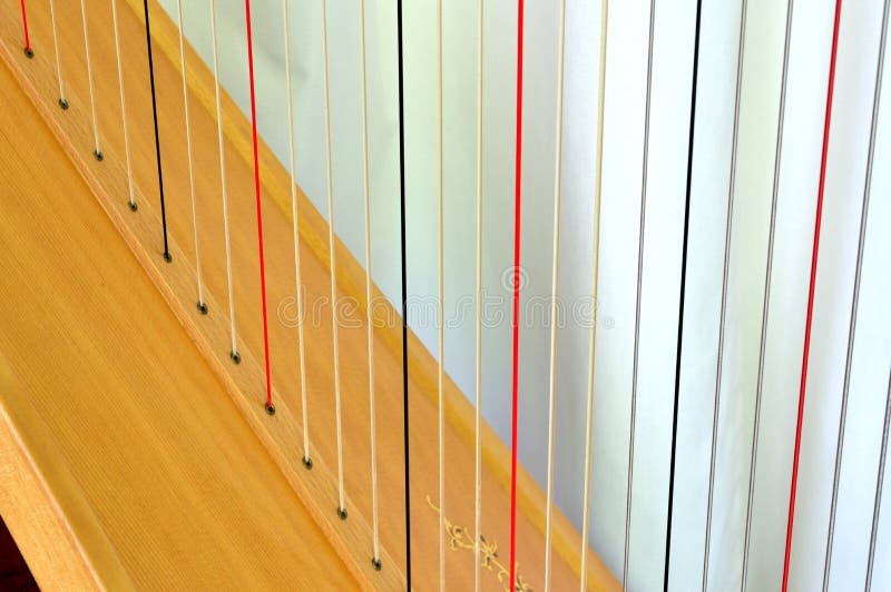 Pedal Harp Strings, Closeup Stock Photo - Image of wood, orchestra ...