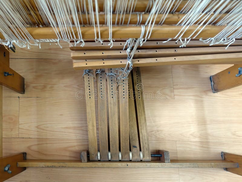 Pedals on the Weaver Loom Top View Stock Photo - Image of fabric ...