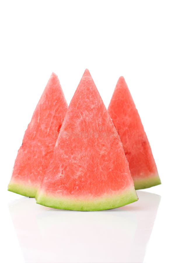 Rebanada Triangular De La Sola Sandía Aislada En El Fondo Blanco Foto ...
