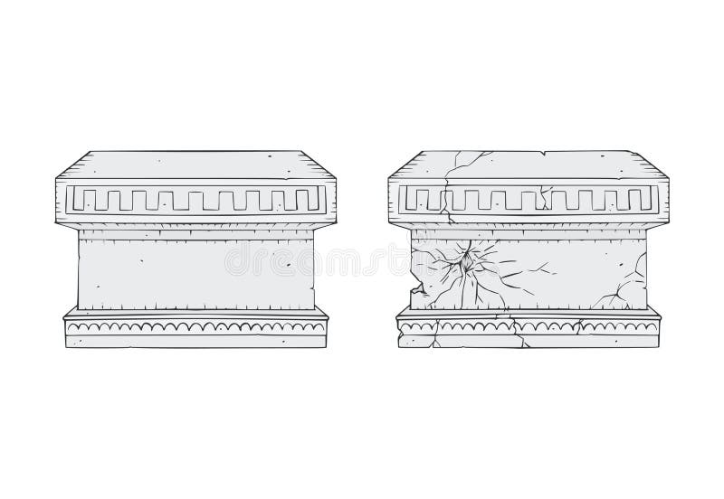 Pedestal for Ancient Greek Style Statues Stock Vector - Illustration of ...