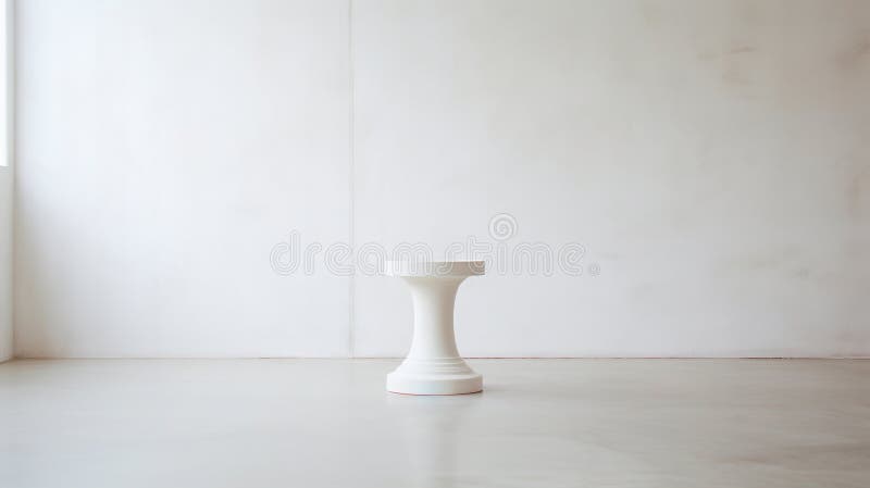 Pedestal with Classic Column Shape in Empty White Room. Stock Photo ...