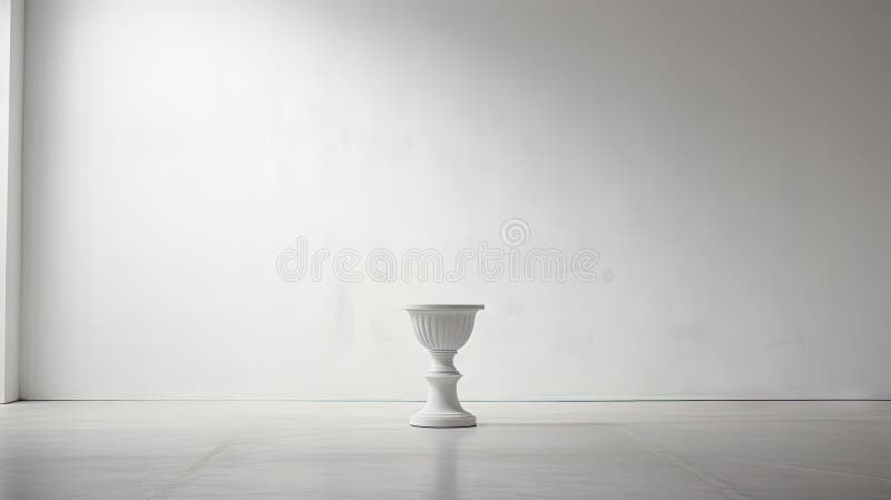 Pedestal with Classic Column Shape in Empty White Room. Stock ...