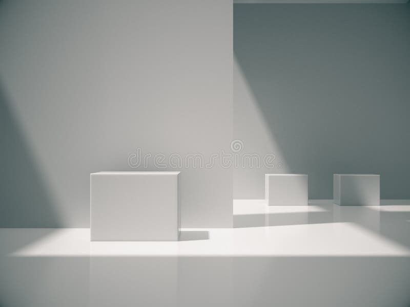 Pedestal for Display, Platform for Design, Blank Product, White Room ...