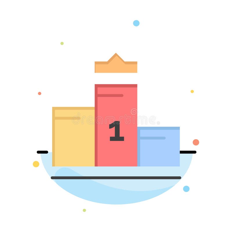 Pedestal, First, First Place, Education Abstract Flat Color Icon ...
