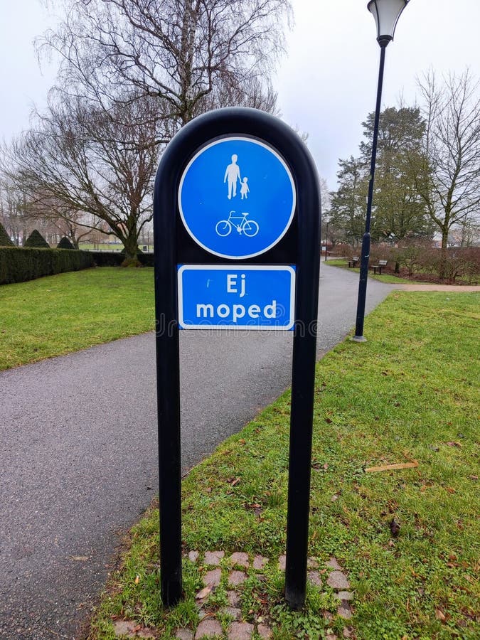 Pedestrian and Bicycle Path Sign Stock Photo - Image of path, safety ...
