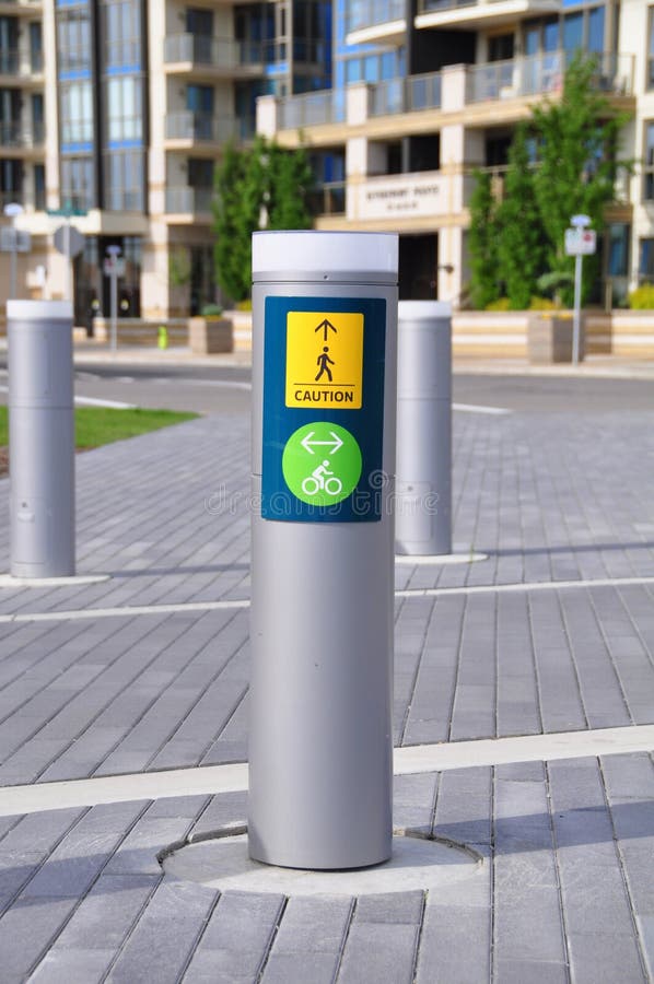 Pedestrian and Bicycle Path Signage Stock Image - Image of sign ...