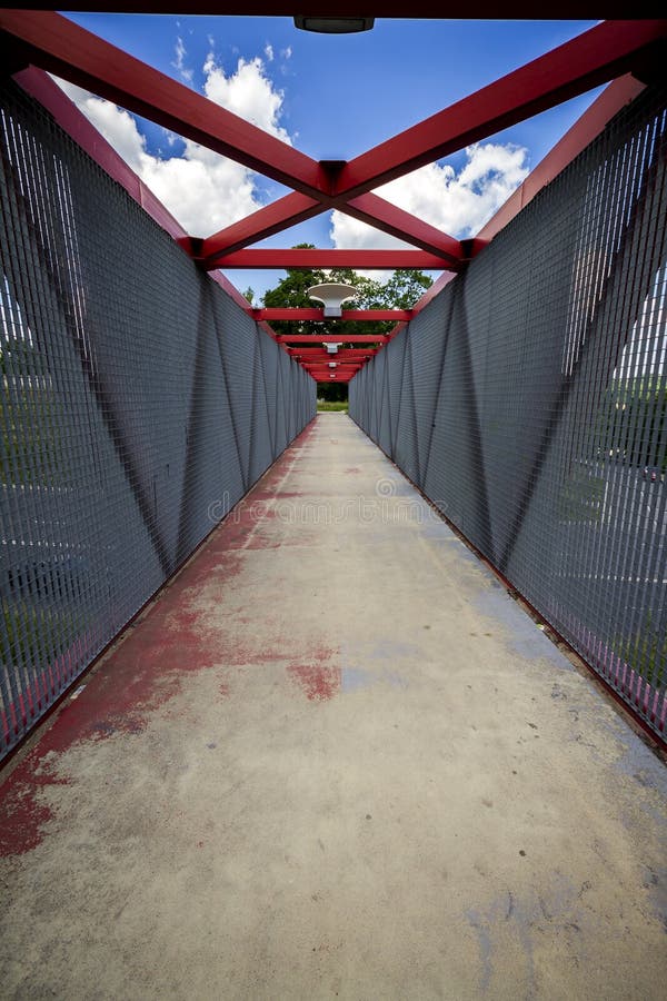 Pedestrian Bridge Across the Road Stock Photo - Image of city, pathway ...