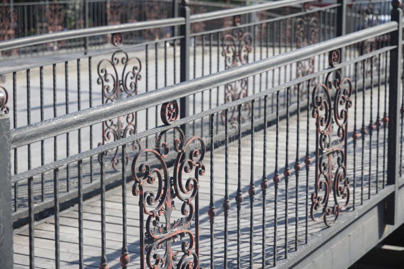 Pedestrian Bridge with Metal Railings, Marmaris, May 2023, 2 Stock ...