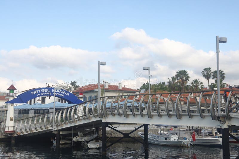 Pedestrian Bridge Over the Canal and Marina in Marmaris, Turkey, 2023 ...