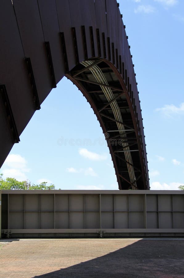 Pedestrian Bridge Over Closed Gate Stock Photo - Image of orleans, gate ...