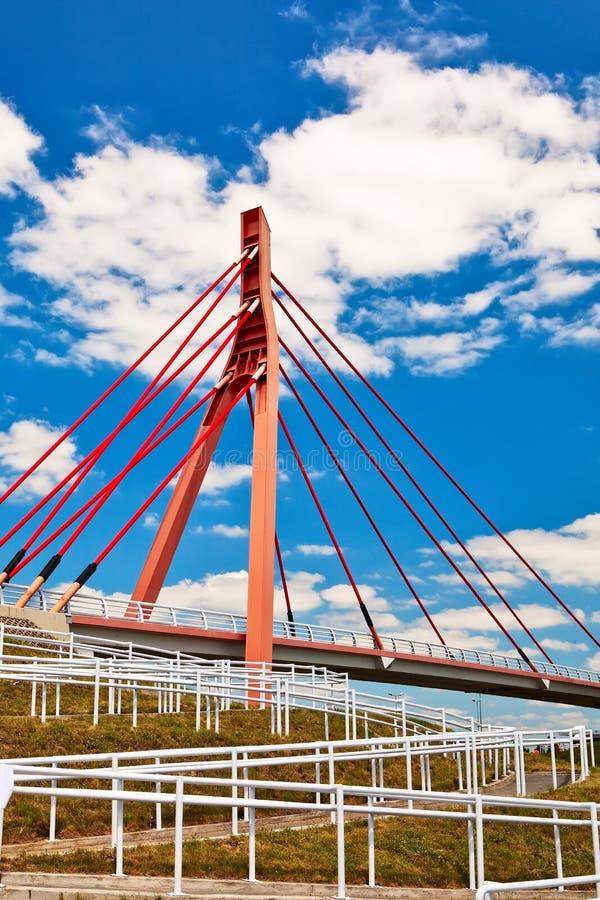 Pedestrian Bridge Over Highway. Stock Image - Image of crossing ...