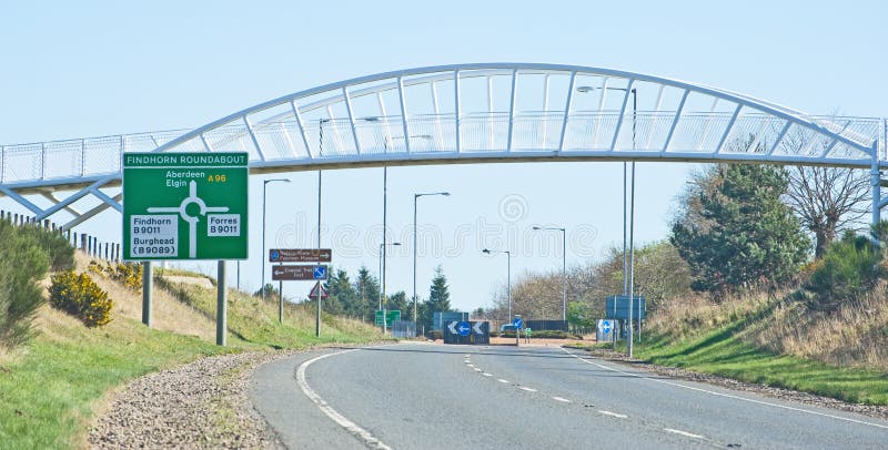Pedestrian Bridge Over Main Road. Stock Photo - Image of scottish ...
