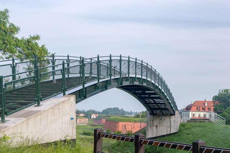 Pedestrian Bridge Over Railway Track in Zamosc Stock Photo - Image of ...