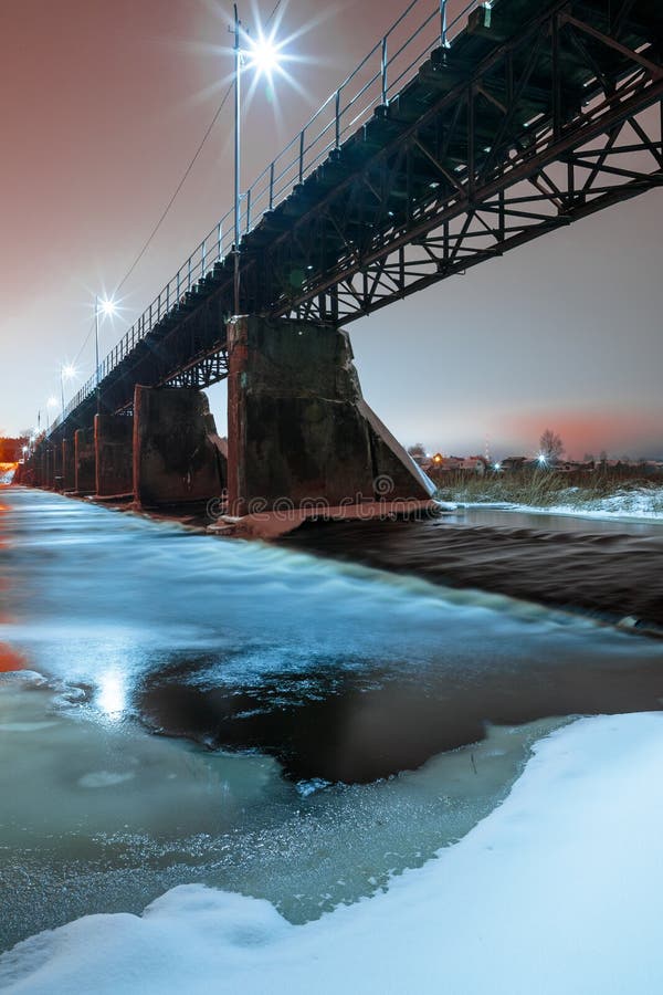 Bridge Over The Luga River. Ust-Luga Is A Port Settlement In The ...