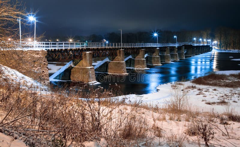 Bridge Over The Luga River. Ust-Luga Is A Port Settlement In The ...
