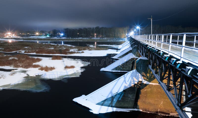 Bridge Over The Luga River. Ust-Luga Is A Port Settlement In The ...