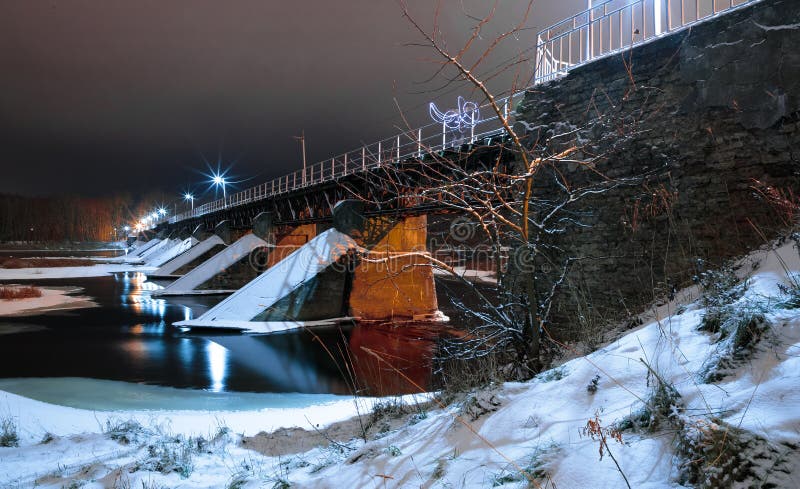 Bridge Over The Luga River. Ust-Luga Is A Port Settlement In The ...
