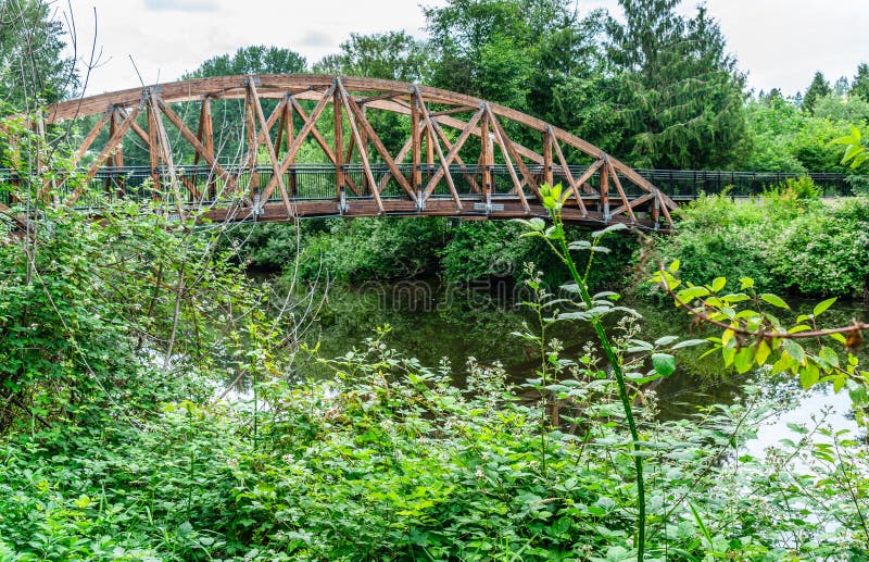 Bothell Pedestrian Bridge 8 Stock Photo - Image of wooden, recreation ...