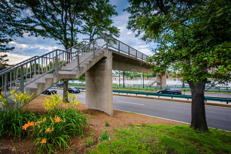 Pedestrian Bridge Over Storrow Drive, at Boston University, in B Stock ...
