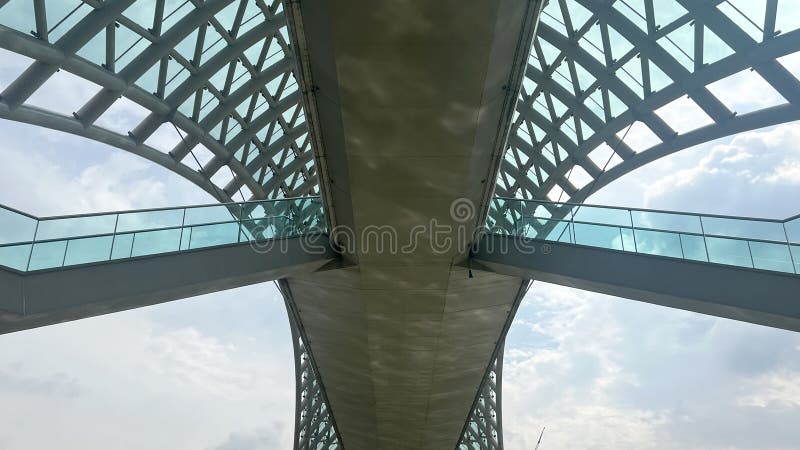 The Pedestrian Bridge of the Peace. Tbilisi. Georgia. 04.09.23 ...