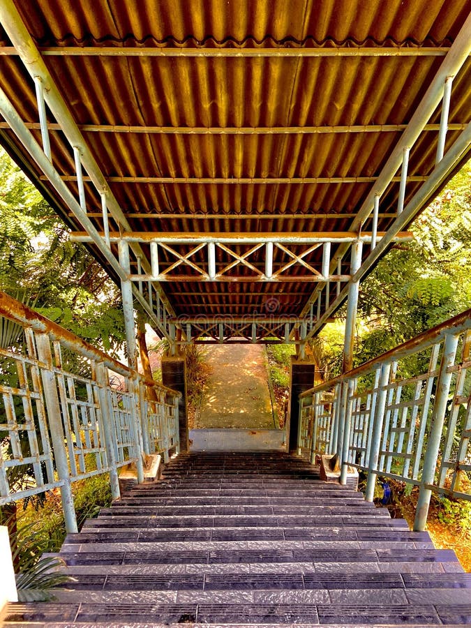 Pedestrian Bridge Steps during the Day Stock Photo - Image of bridge ...