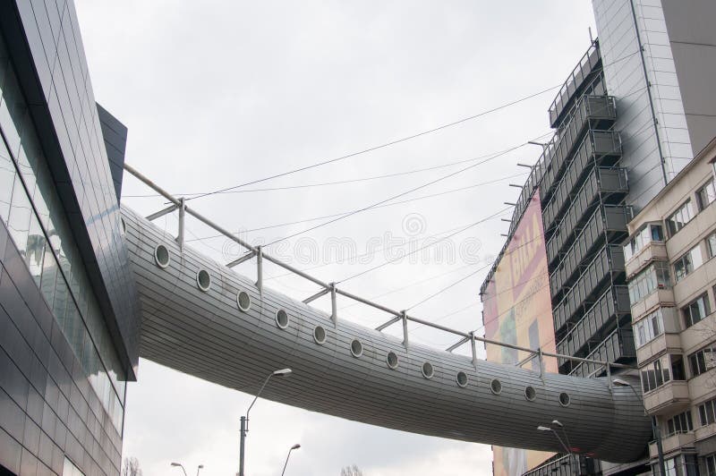 Pedestrian cable bridge editorial stock image. Image of modern - 51743139