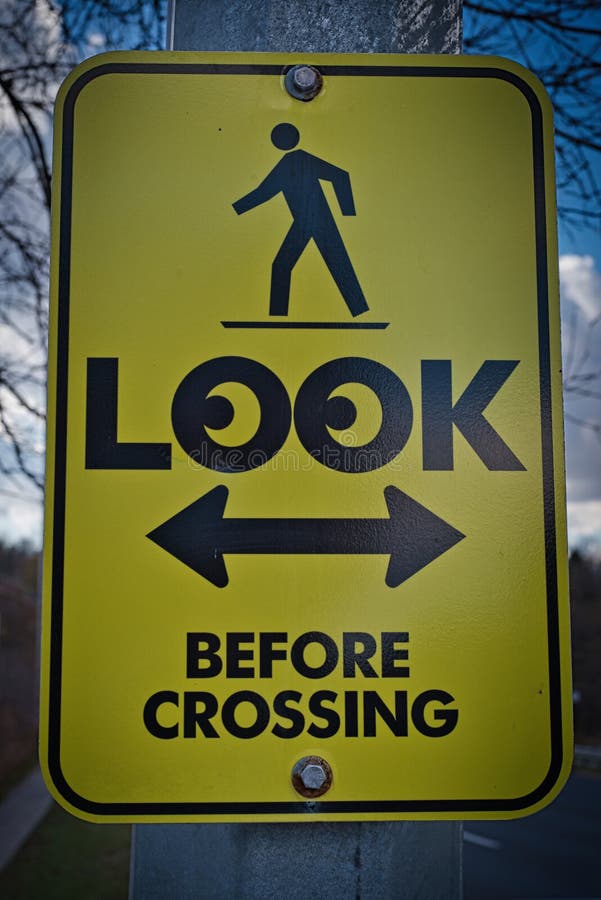 Pedestrian caution sign stock photo. Image of information - 299852798