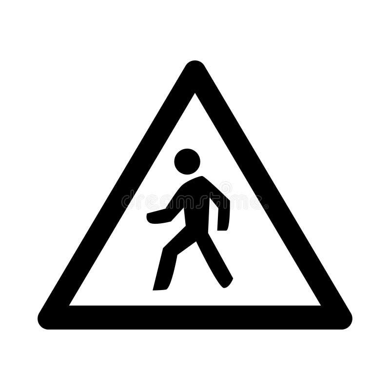 Pedestrian Crossing Ahead Sign Stock Vector - Illustration of zebra ...