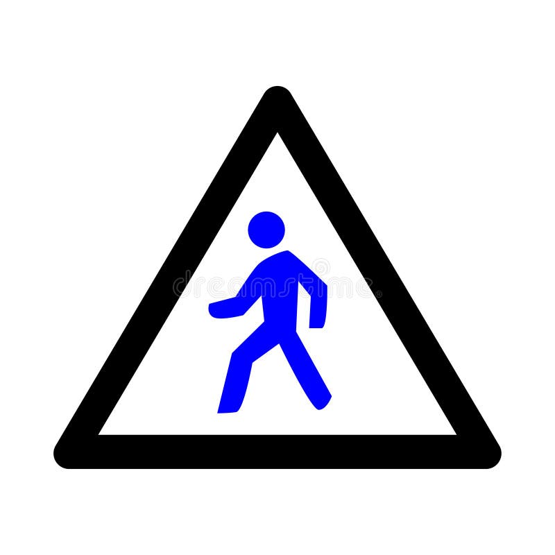 Pedestrian Crossing Ahead Sign Stock Vector - Illustration of sign ...