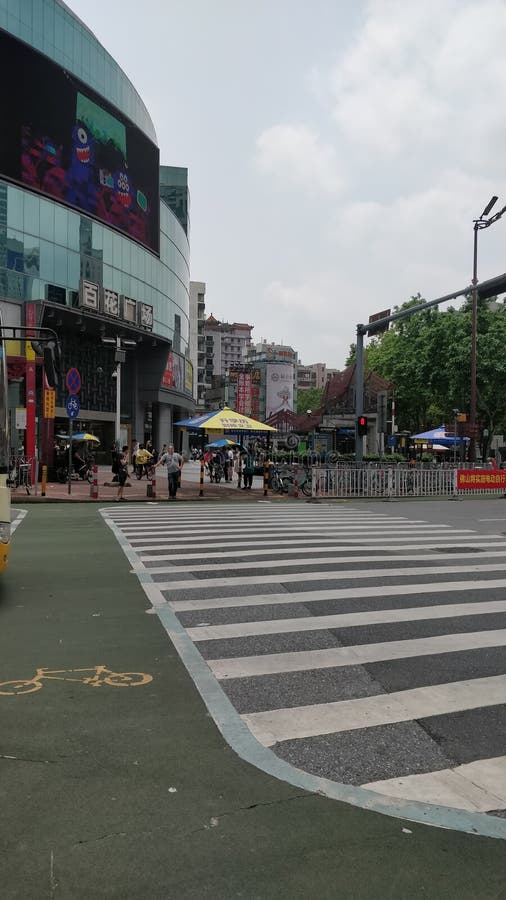 Pedestrian Crossing in China Editorial Stock Photo - Image of ...