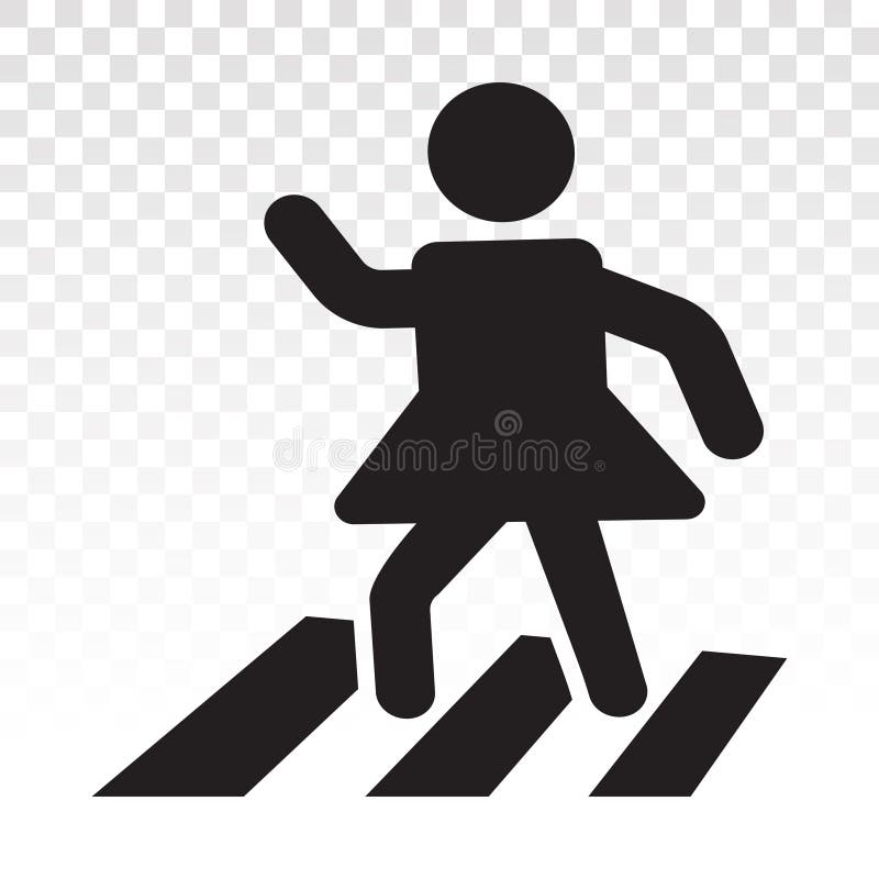 Pedestrian Crossing / Crosswalk Flat Icon for Apps or Website Stock ...