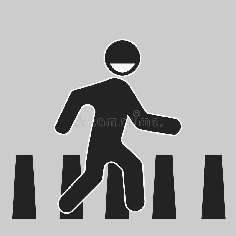 Pedestrian Crossing - Crosswalk Flat Icon Symbol. Isolated on White ...