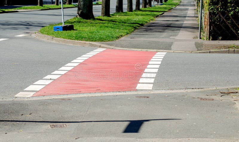 Pedestrian Crossing in Germany. Road Markings Stock Photo - Image of ...