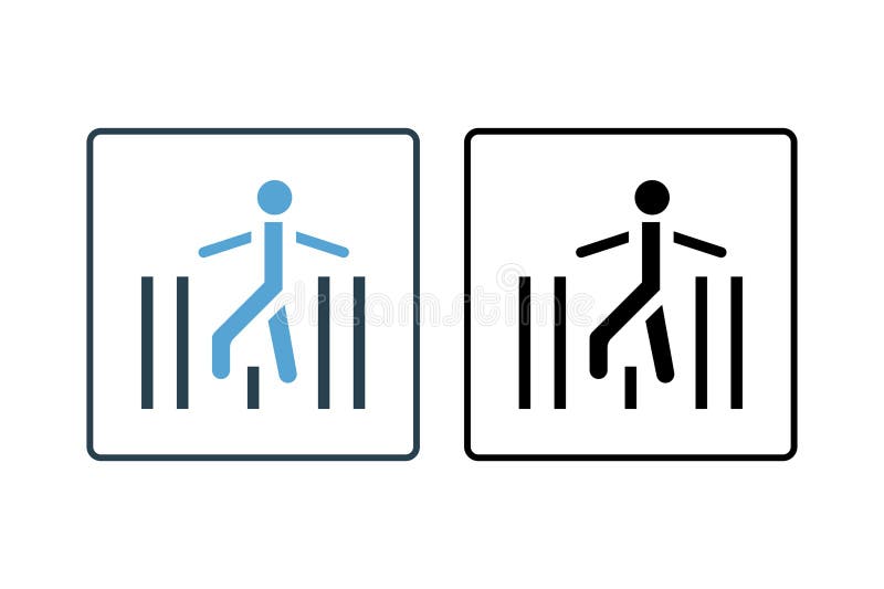 Pedestrian Crossing Icon. Icon Related To Traffic. Solid Icon Style ...