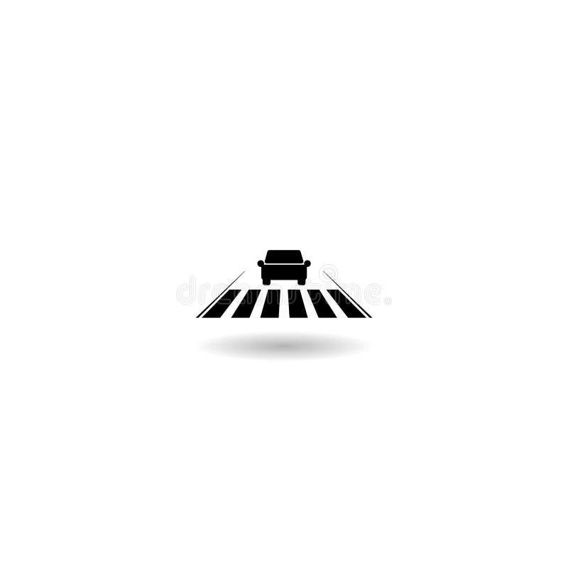 Pedestrian Crossing Icon with Shadow Stock Illustration - Illustration ...