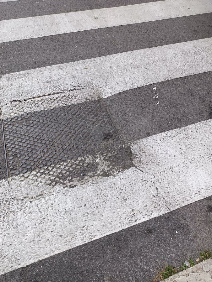 Pedestrian Crossing in Italy, Close-up of the Driveway Stock Image ...