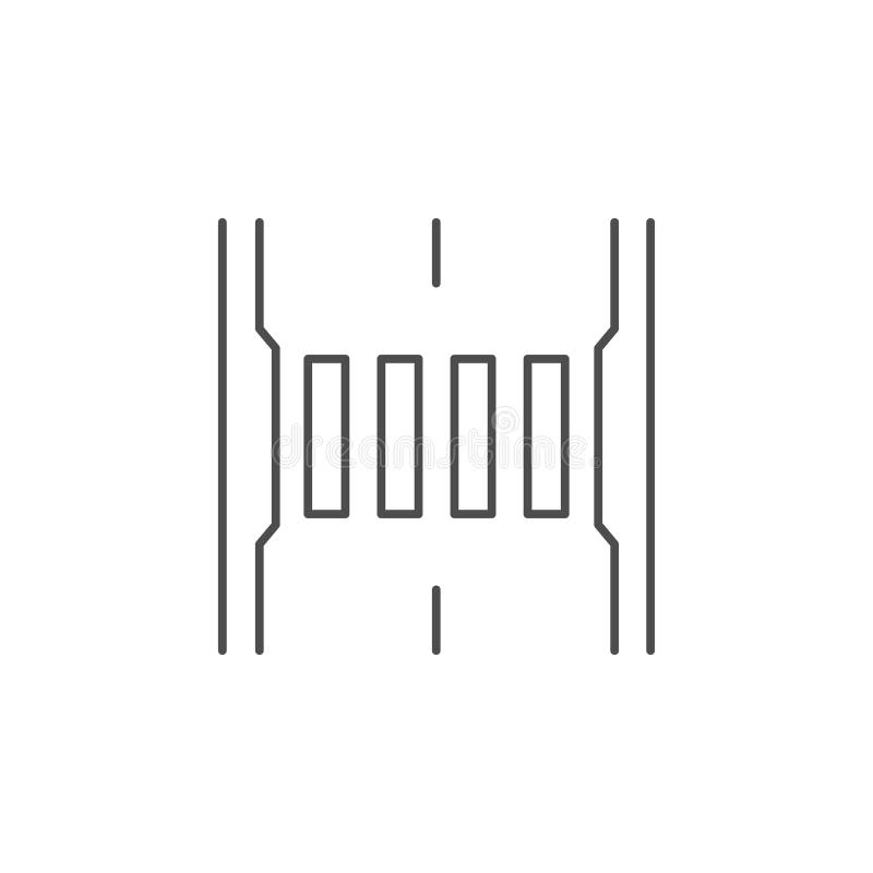 Pedestrian Crossing Line Outline Icon Stock Vector - Illustration of ...