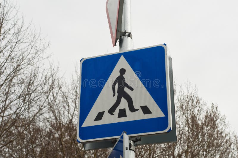 Traffic Rules, Designation of a Pedestrian Crossing. Stock Photo ...